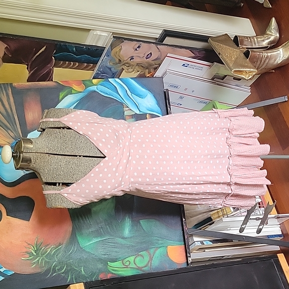 Sim & Sam | Dresses | Nwt Pink Polka Dot Mini Dress M | Poshmark